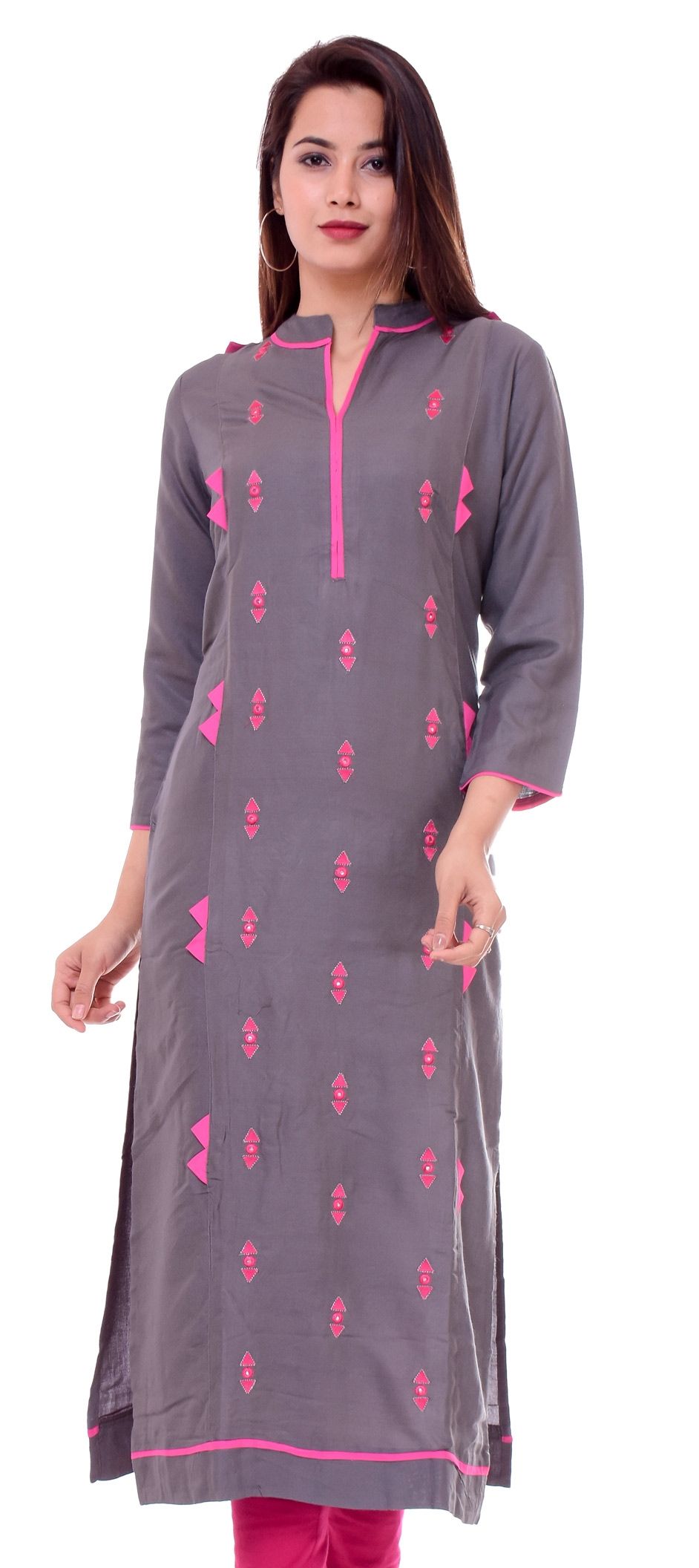 1560840: Casual, Summer Purple and Violet color Rayon fabric Kurti