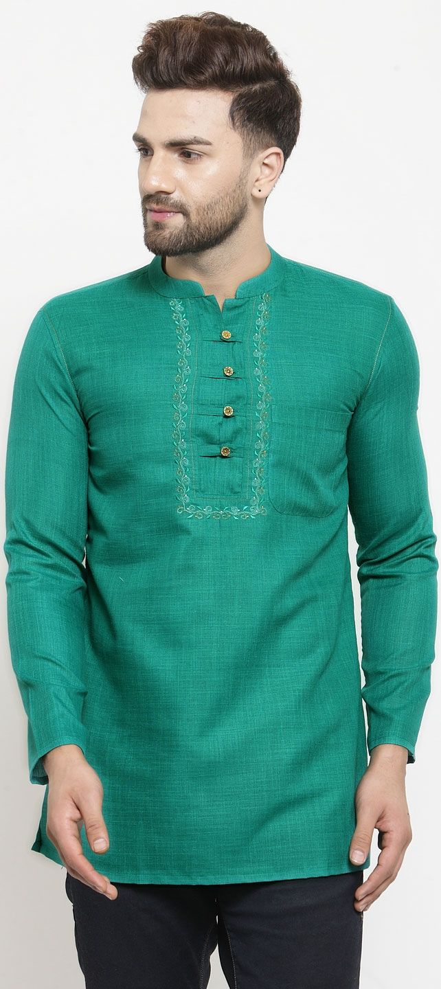 Green color Cotton fabric Kurta : 1563948