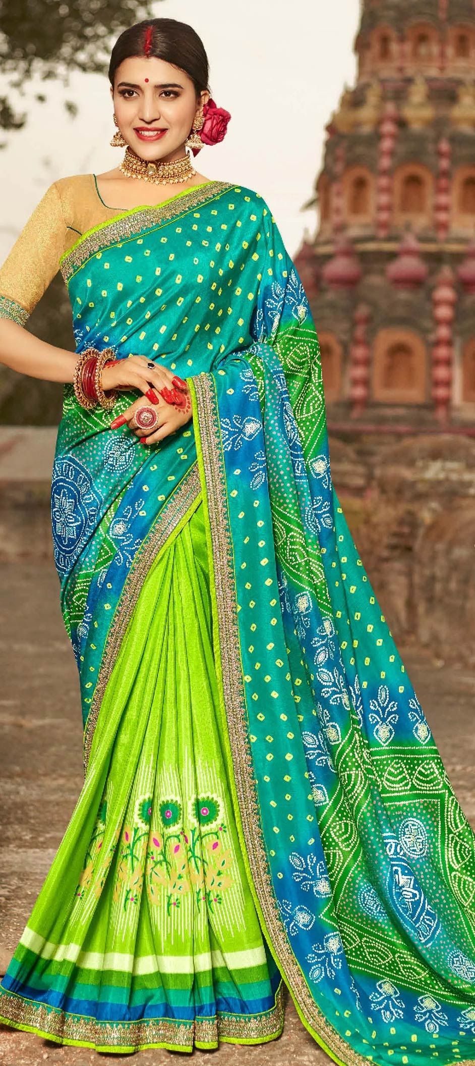 Bandhani Saree | Traditional Gujarati & Rajasthani Bandhej Sari