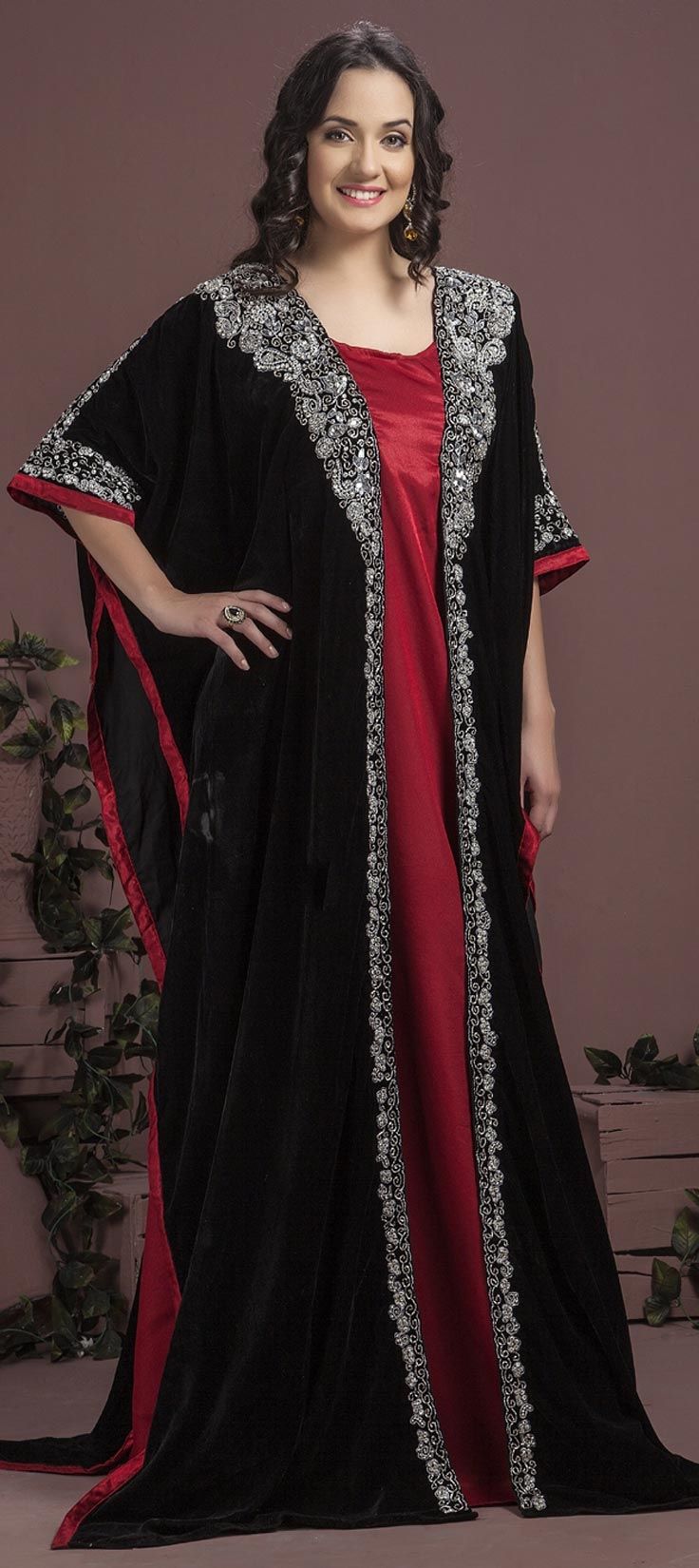 1564779: Black and Grey, Red and Maroon color Satin Silk, Velvet fabric ...