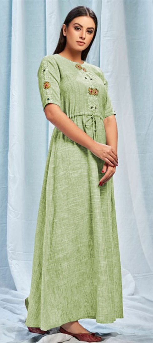 Casual Green color Cotton fabric Kurti : 1567307