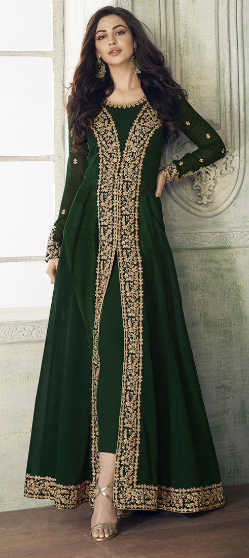 Bollywood Green color Georgette fabric Salwar Kameez : 1567322 Bollywood Green color Georgette fabric Salwar Kameez : 1567322