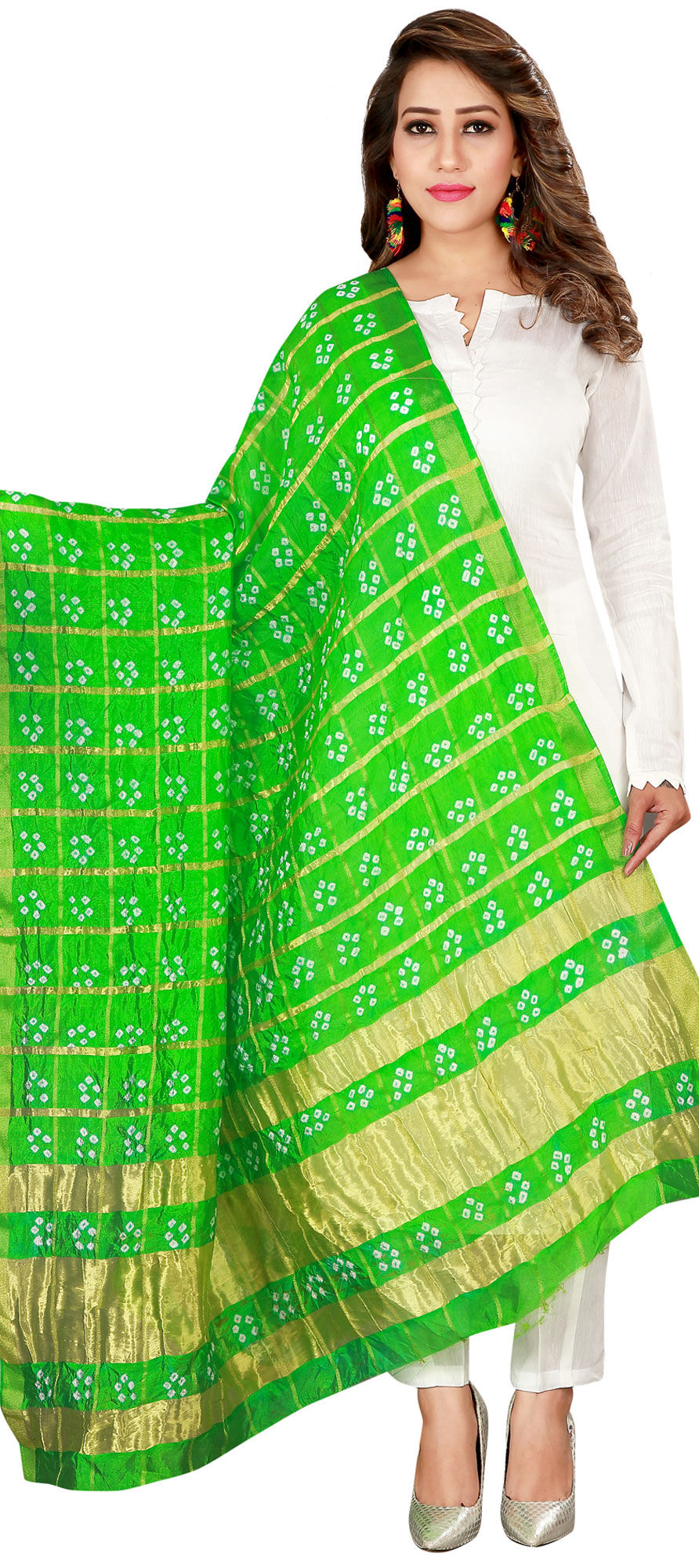 Casual Green color Silk fabric Dupatta : 1567516