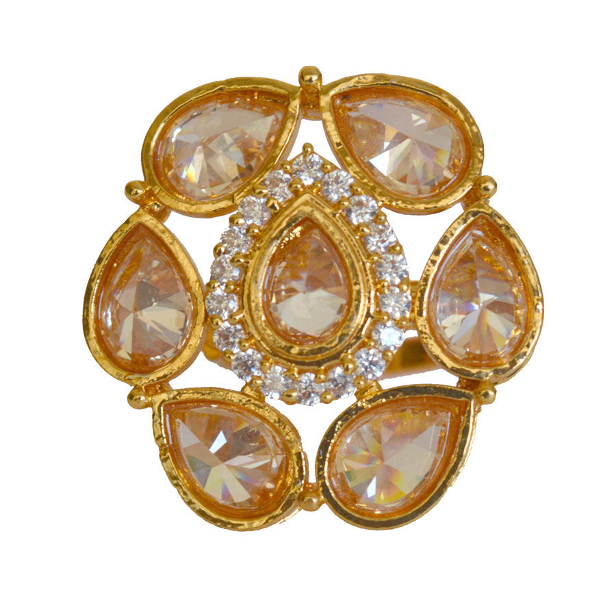 White and Off White color Brass metal Ring : 1568634