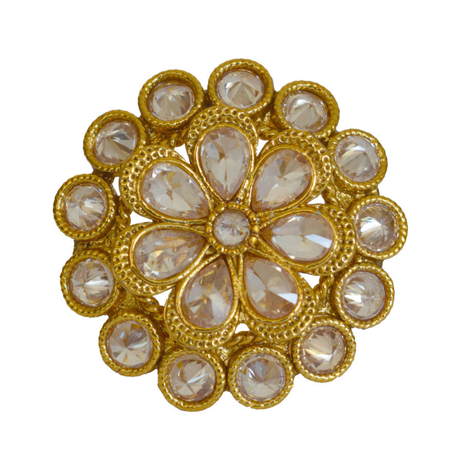 White and Off White color Brass metal Ring : 1568639