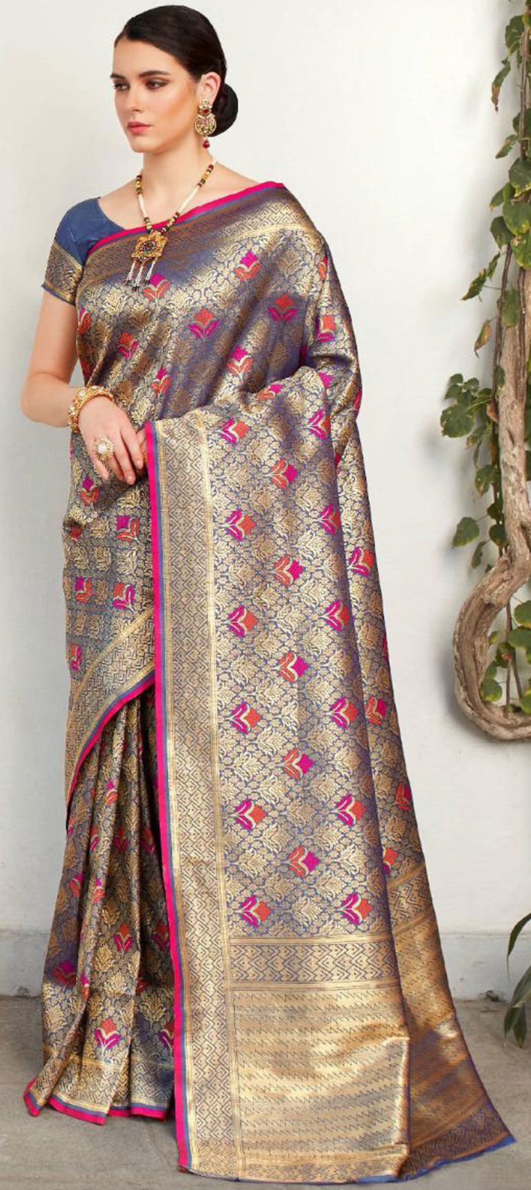 Traditional Multicolor color Art Silk, Silk fabric Saree : 1572161