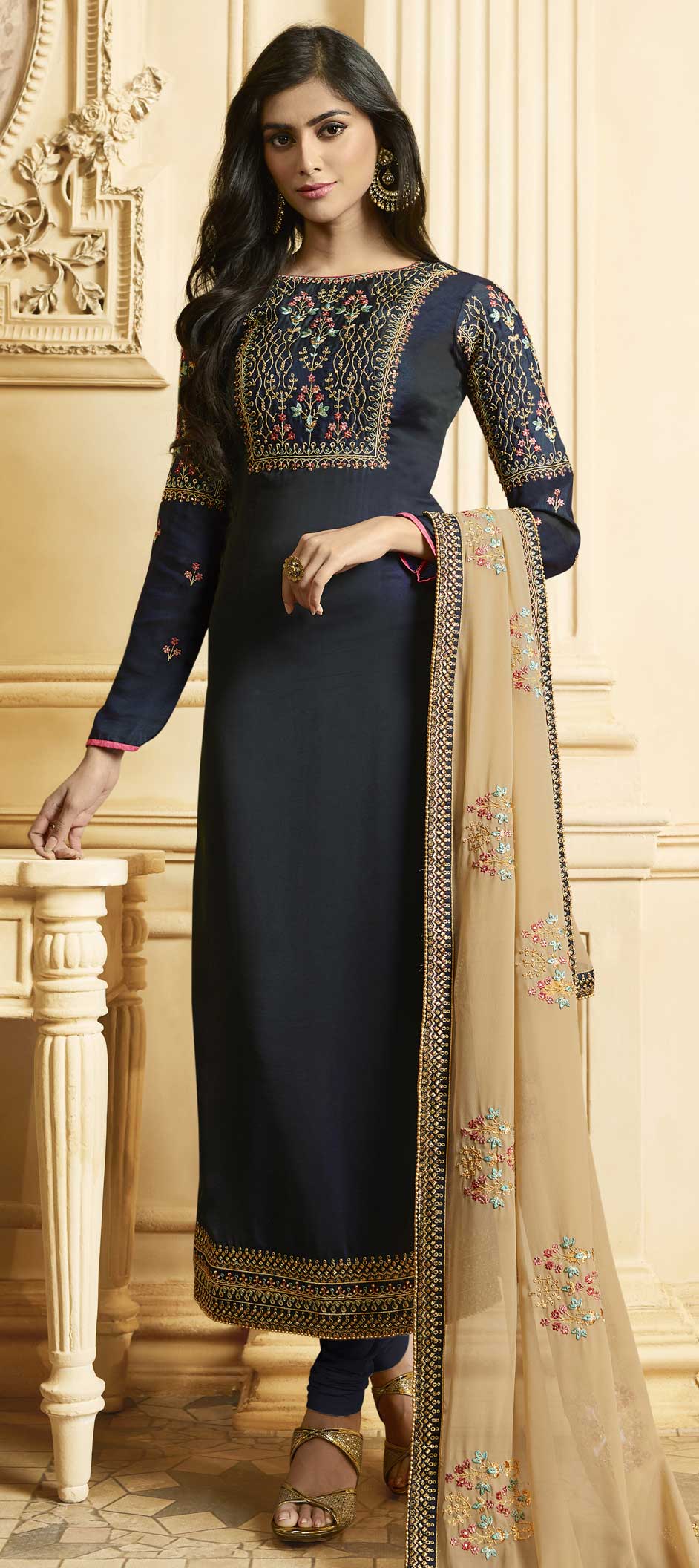 Bollywood Blue color Georgette fabric Salwar Kameez : 1572216