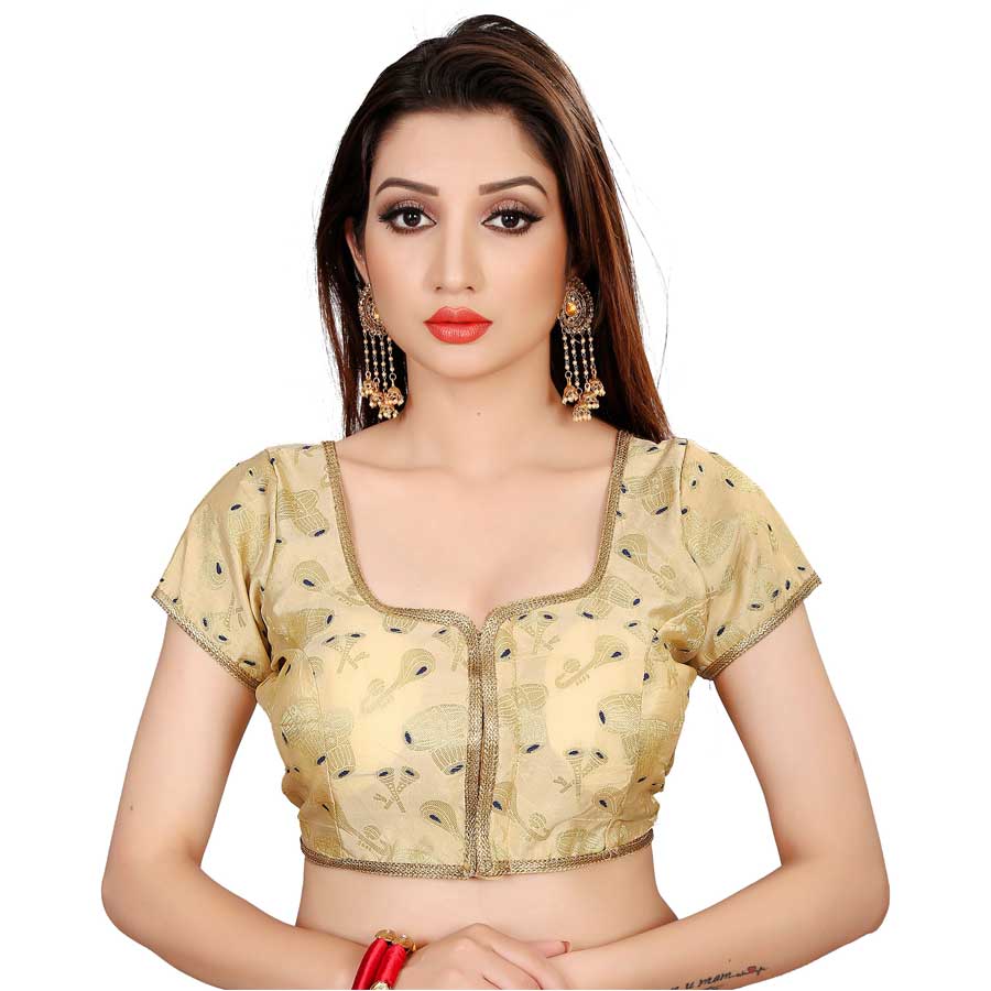 Gold color Brocade fabric Blouse : 1572749