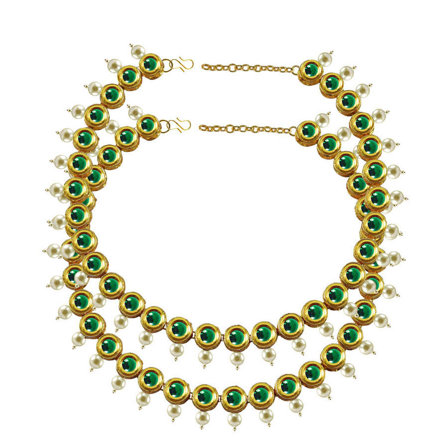 Green color Brass metal Anklet : 1573953