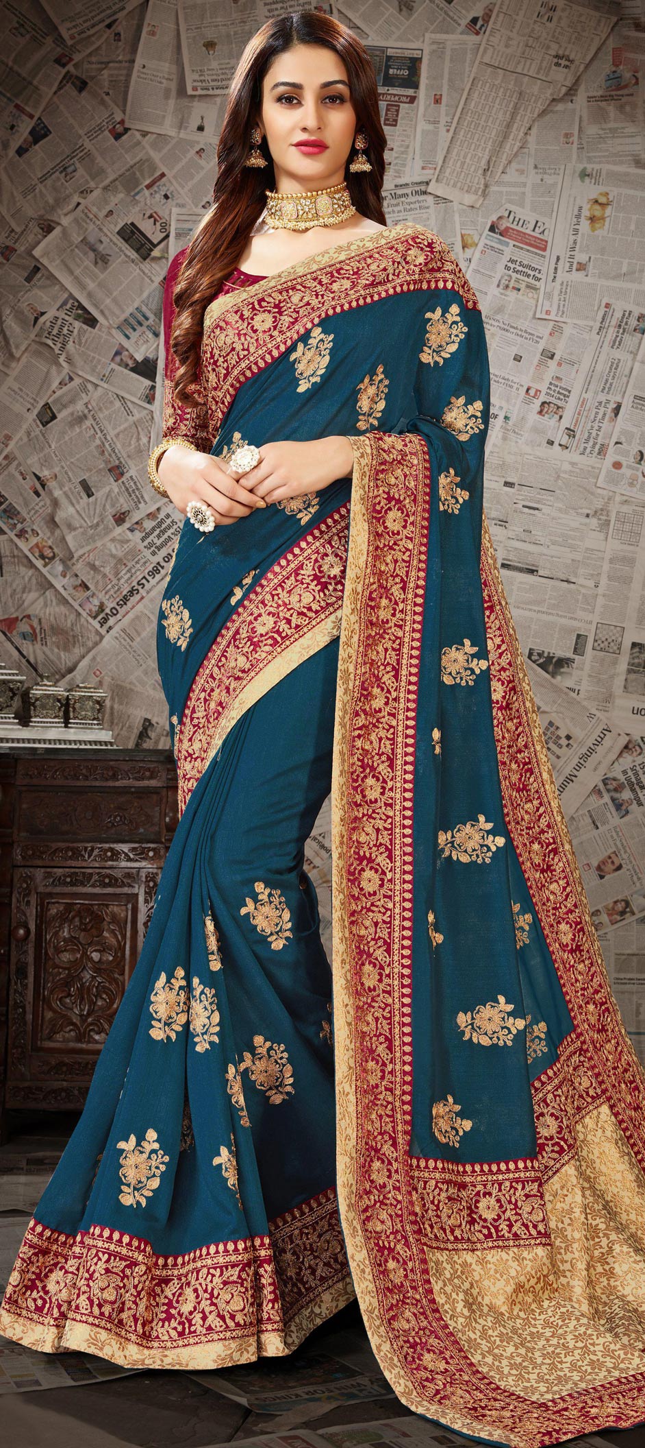 Traditional Blue color Art Silk, Silk fabric Saree : 1574445