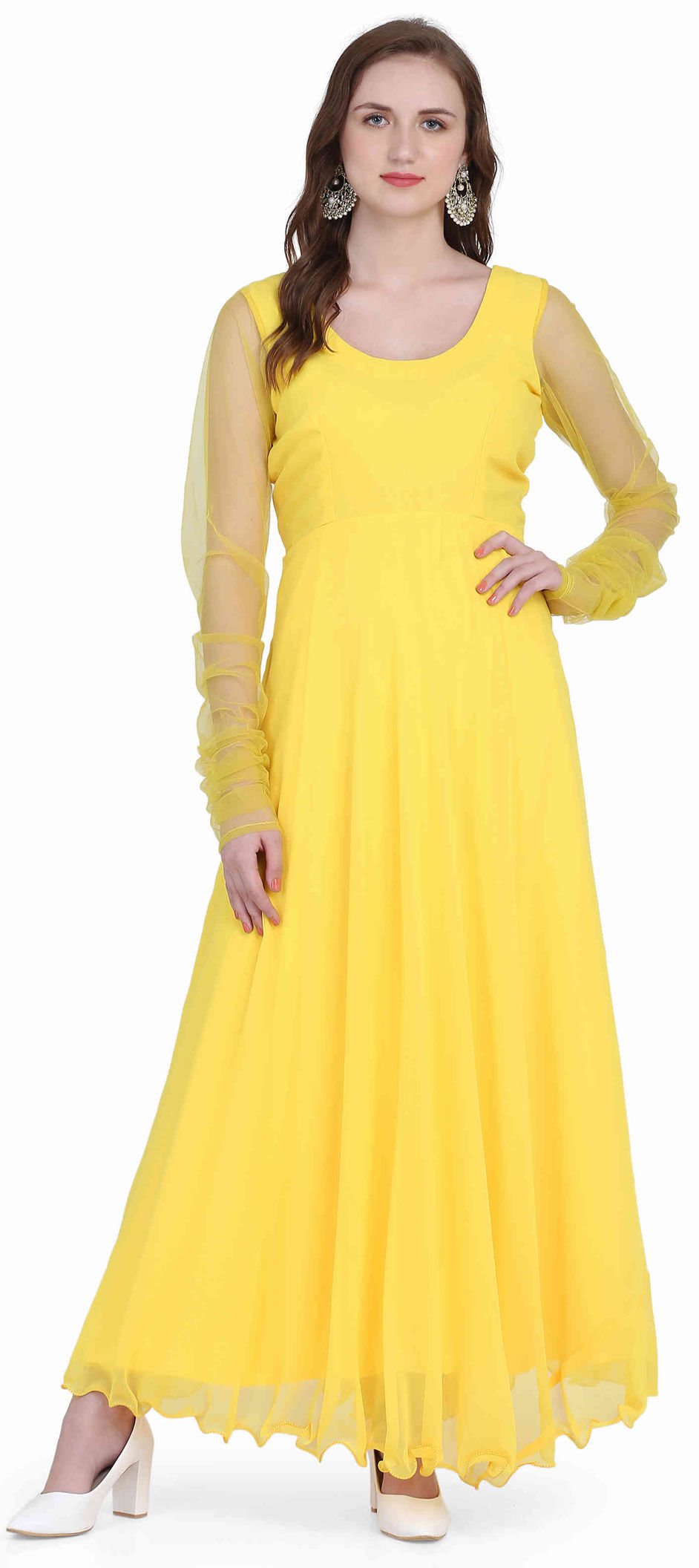 Casual Yellow color Georgette fabric Kurti : 1576879