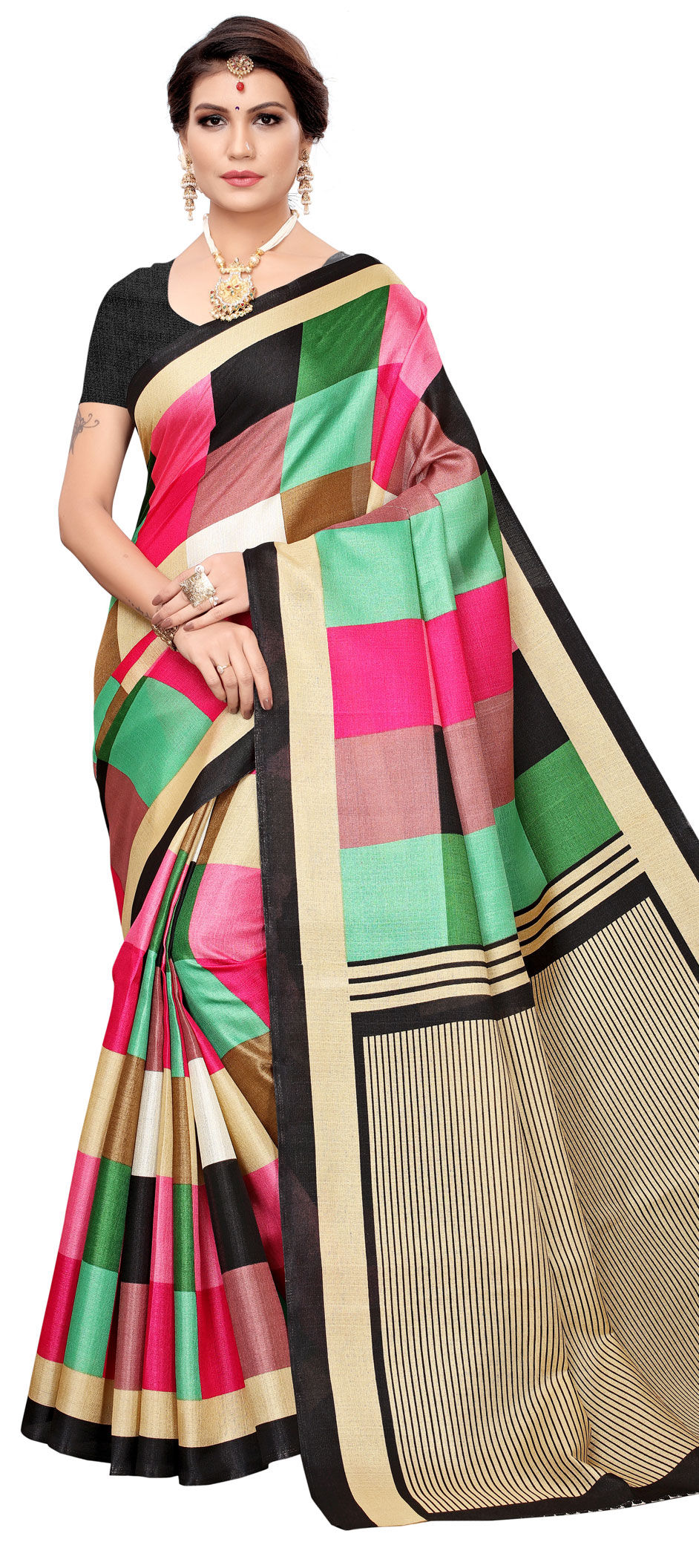 Casual Multicolor color cotton fabric Saree : 1579417