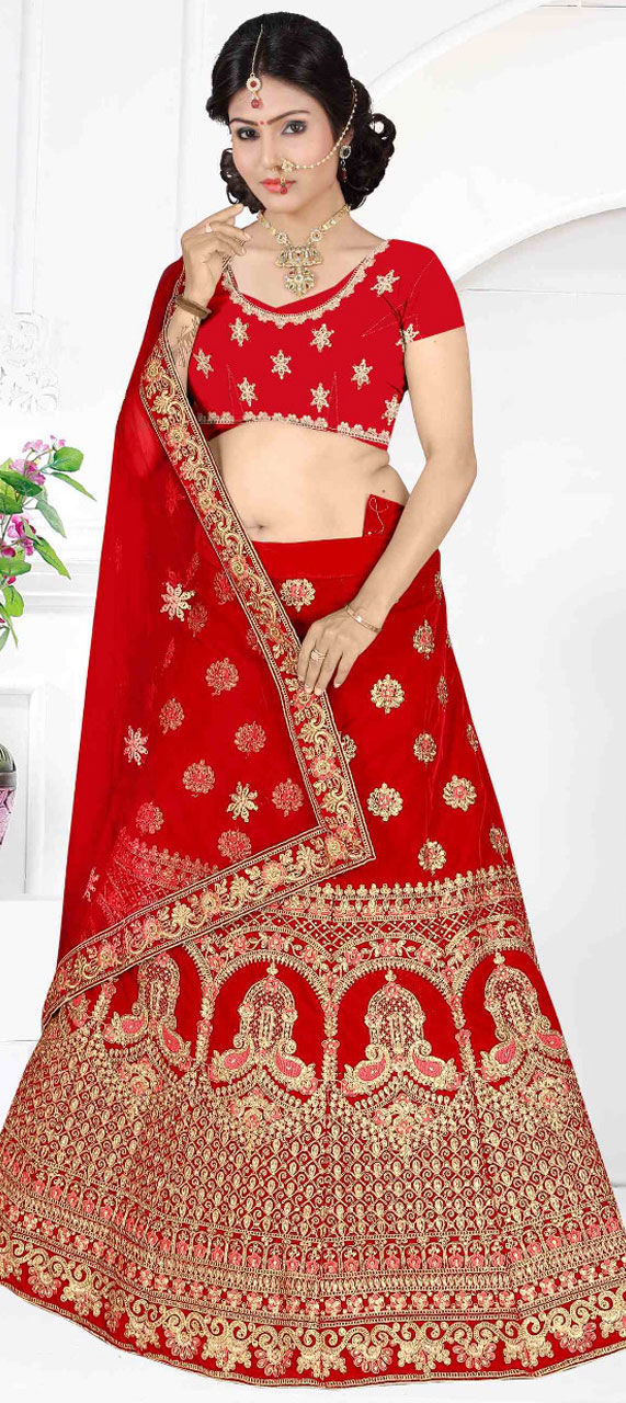 Engagement, Mehendi Sangeet, Reception Red and Maroon color Velvet ...