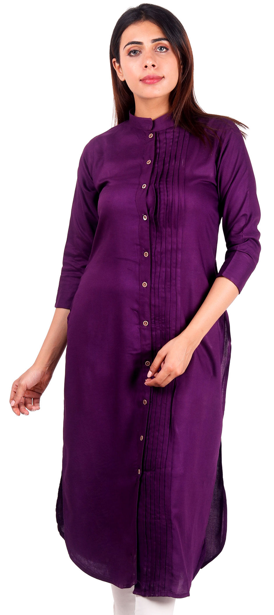 Casual Purple and Violet color Rayon fabric Kurti : 1580921