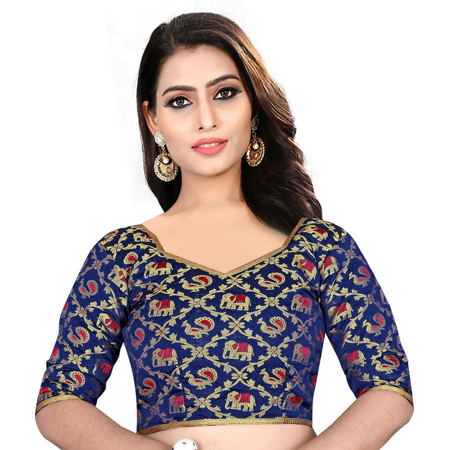 Blue color Brocade fabric Blouse : 1582227