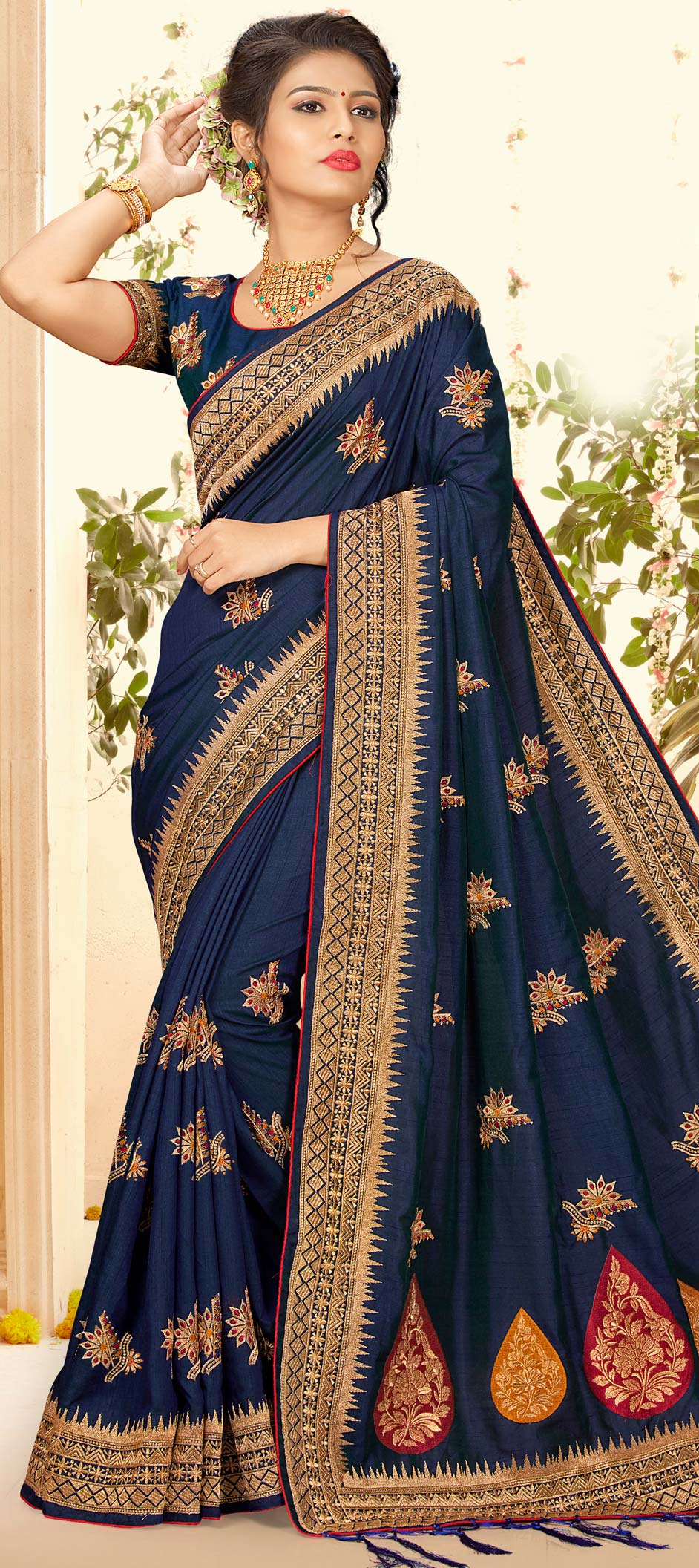 Traditional Blue color Art Silk, Silk fabric Saree : 1588979