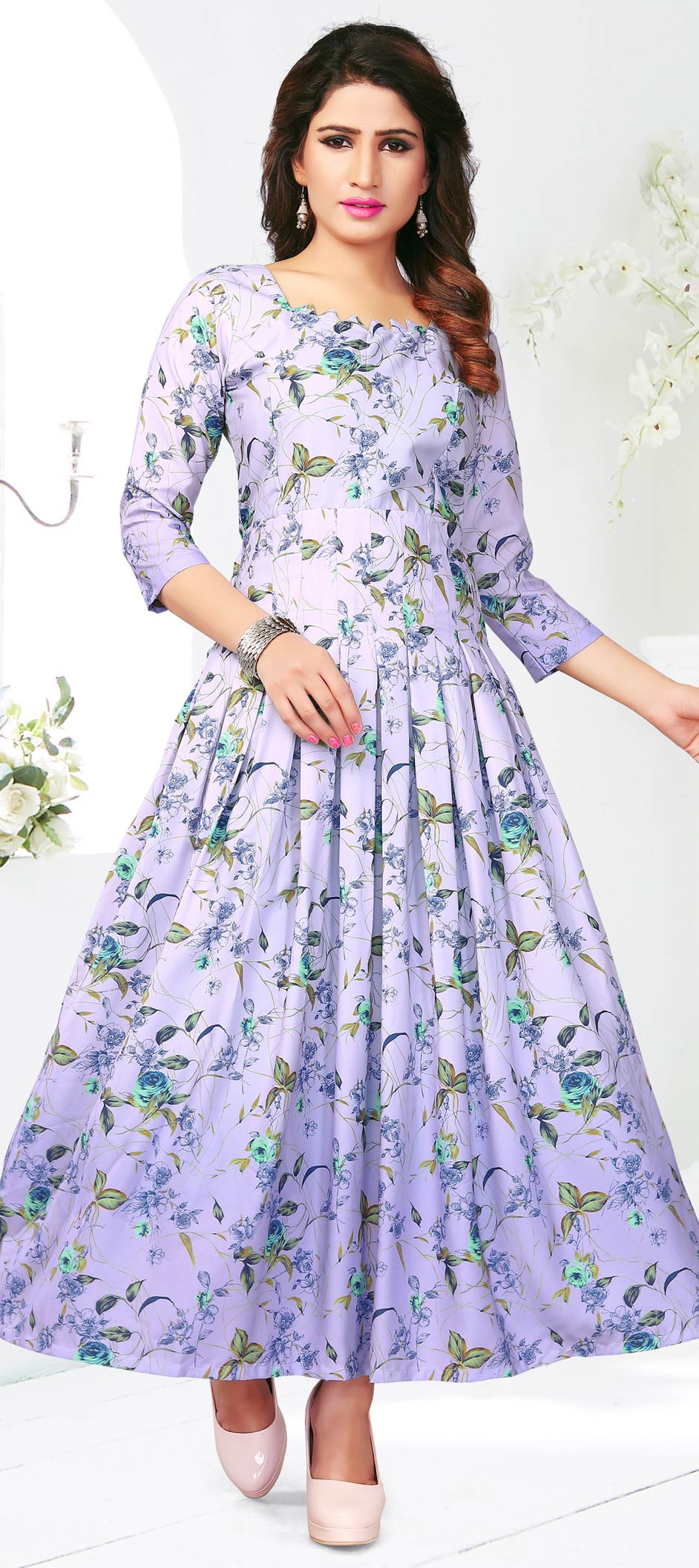 Casual Purple and Violet color Rayon fabric Kurti : 1590447