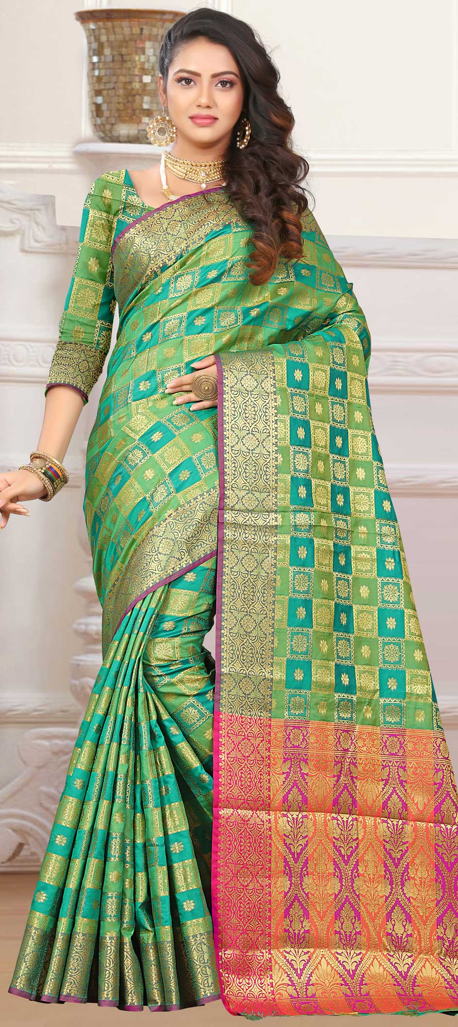 Traditional Multicolor color Patola Silk, Silk fabric Saree : 1595470