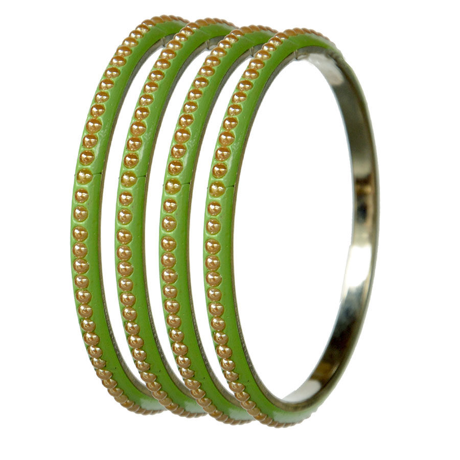 Green color Brass metal Bangles : 1599695