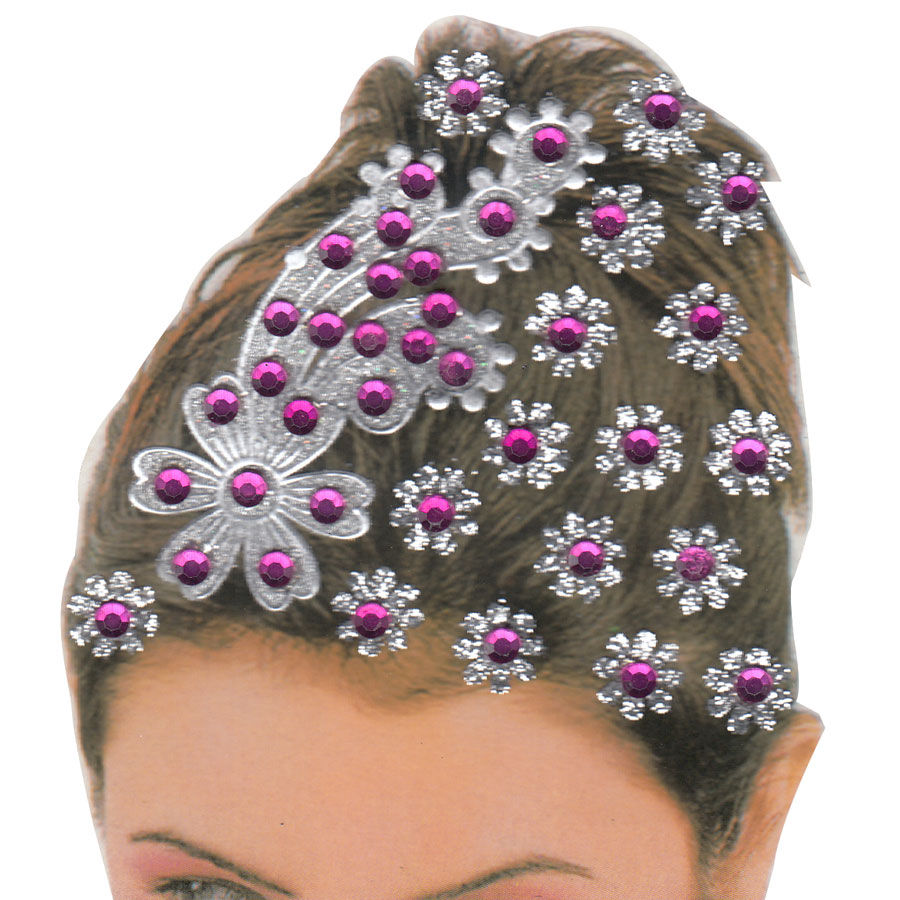 Purple and Violet, Silver color Fancy Fabric fabric Bindi : 1599737