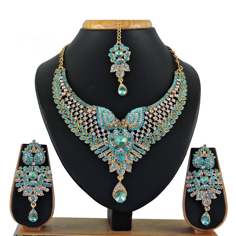 Blue, White and Off White color Metal Alloy metal Necklace : 1600657