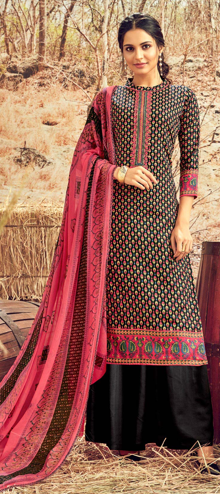 Party Wear Multicolor color Cotton fabric Salwar Kameez : 1602235