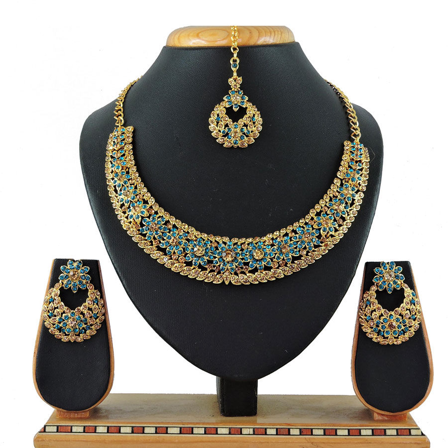 Blue color Metal Alloy metal Necklace : 1602555