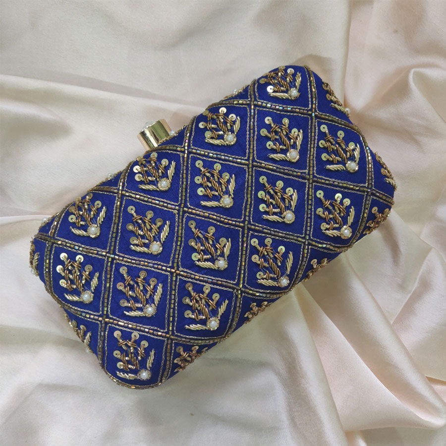 Blue color Synthetic fabric Clutches : 1614318