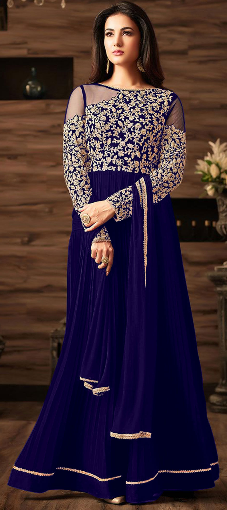 Party Wear Blue color Georgette fabric Salwar Kameez : 1614498