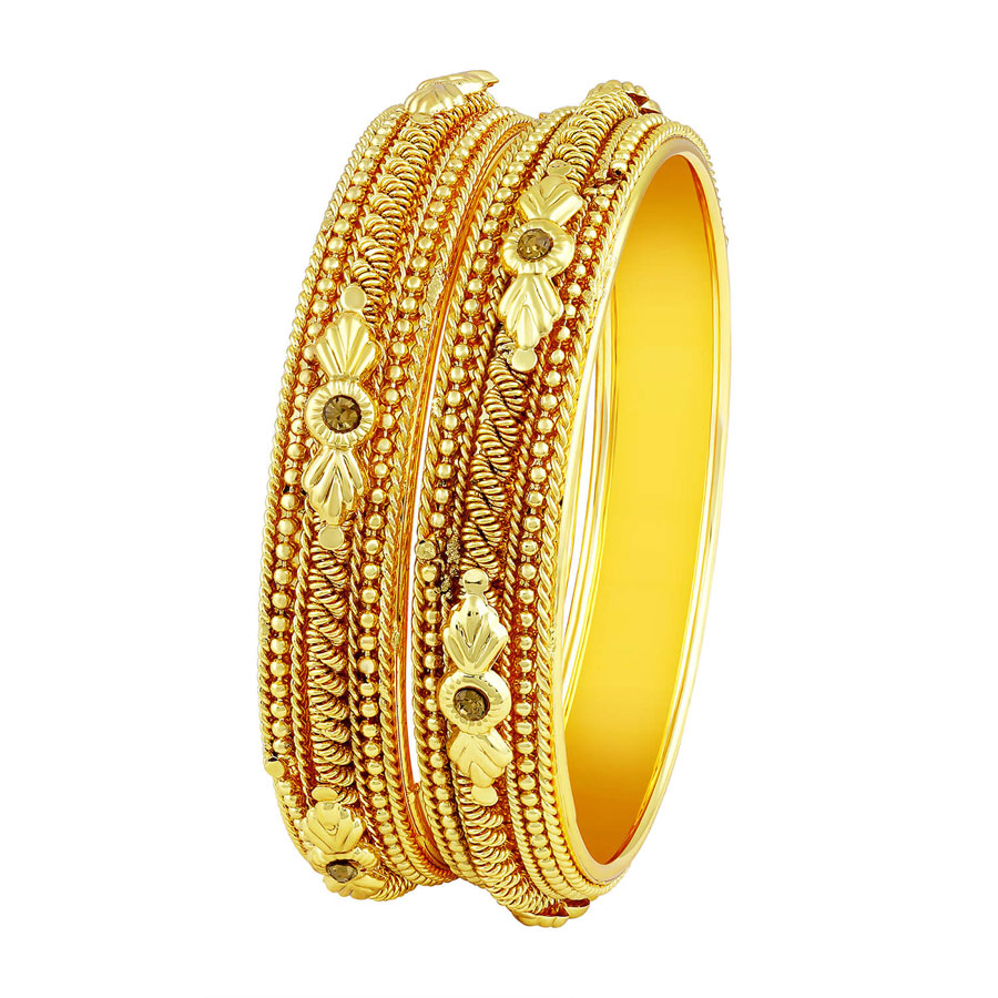 Beige and Brown color Metal Alloy metal Bangles : 1616379