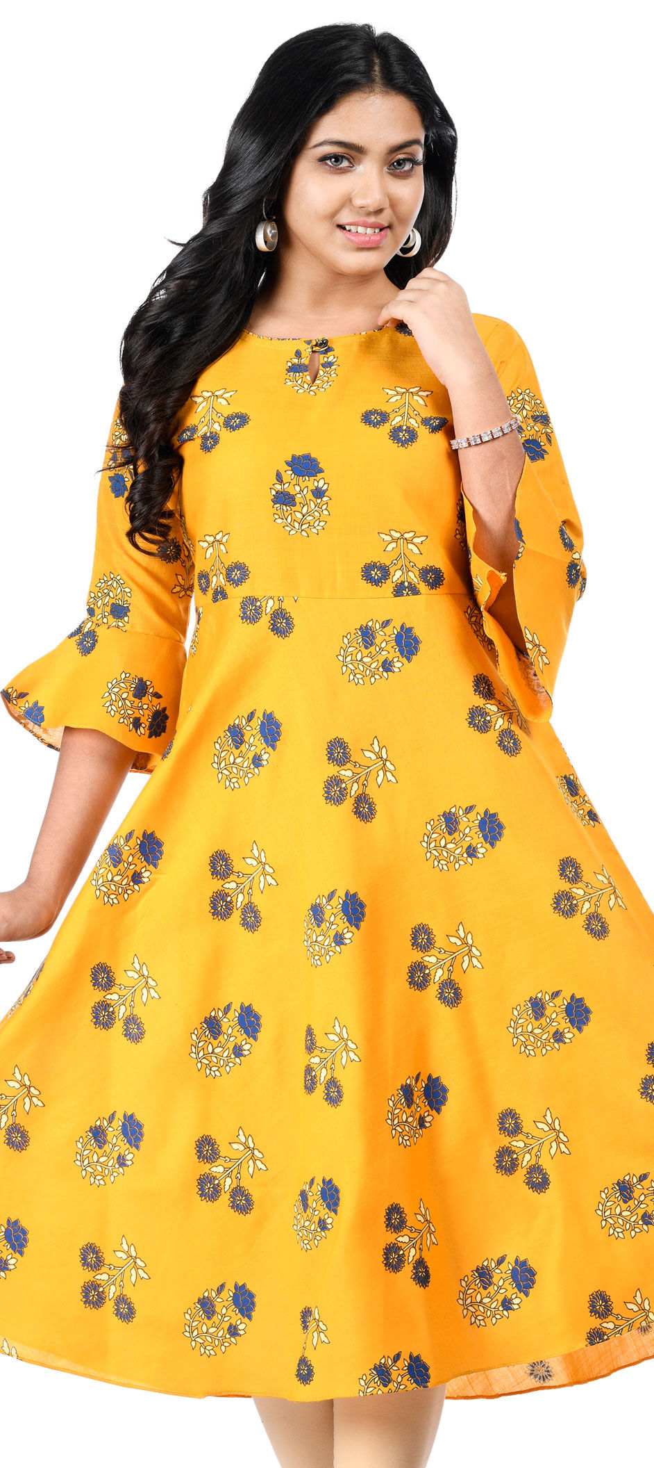 Casual Yellow color Cotton fabric Kurti : 1618483