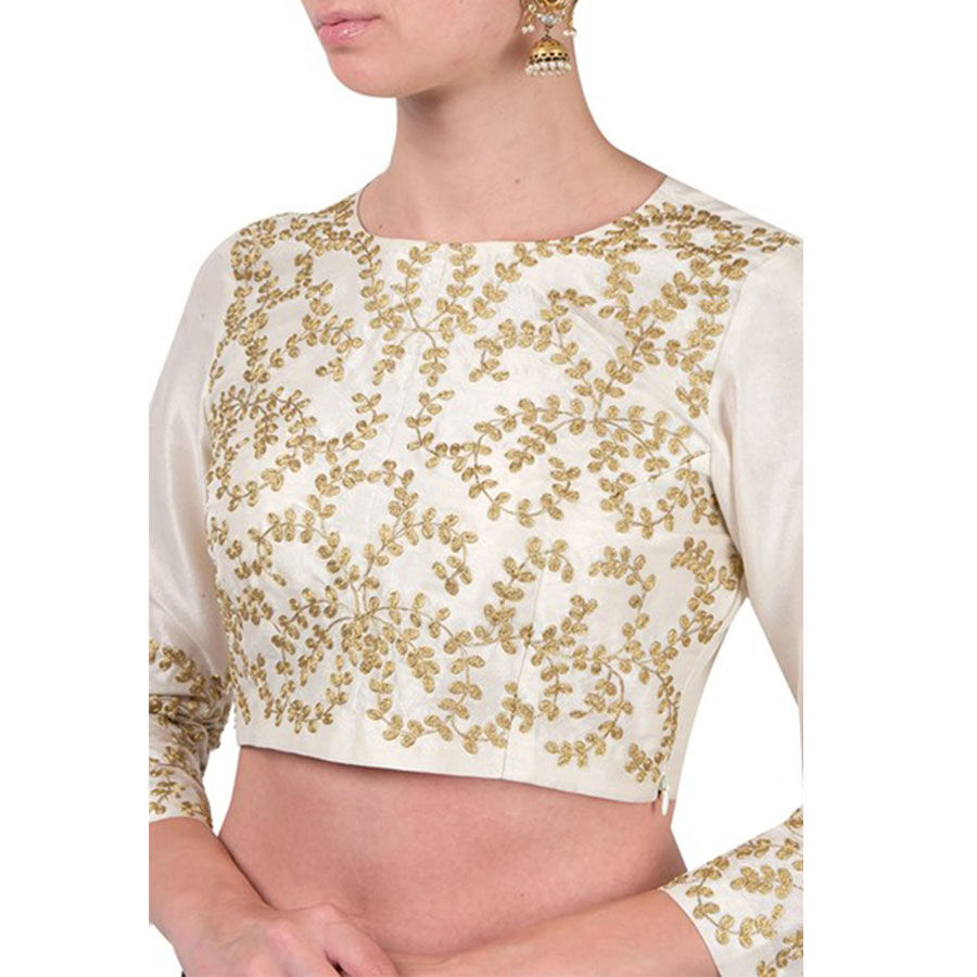 White and Off White color Art Silk fabric Blouse : 1619960