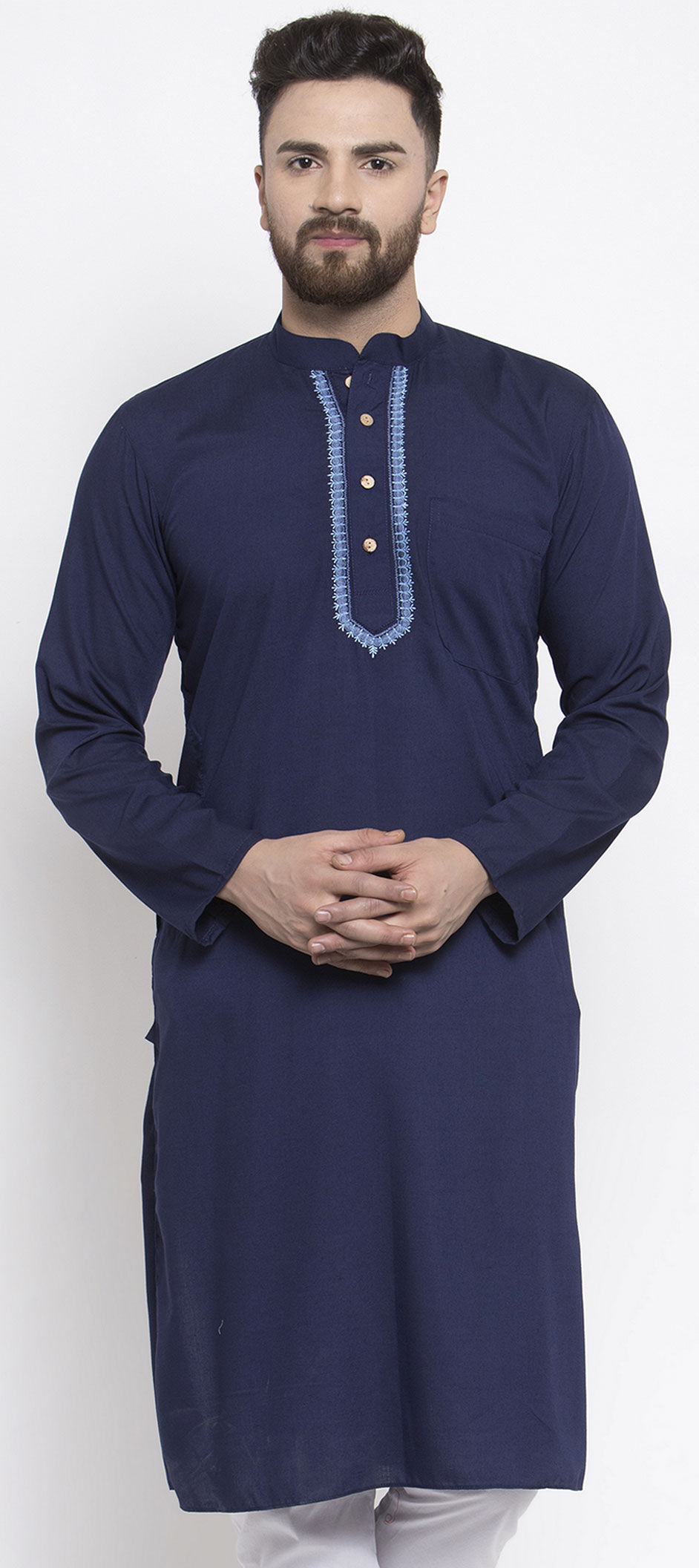 Blue color Blended Cotton fabric Kurta : 1624024