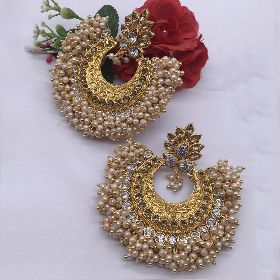 Gold color Copper, Metal Alloy metal Earrings : 1639784
