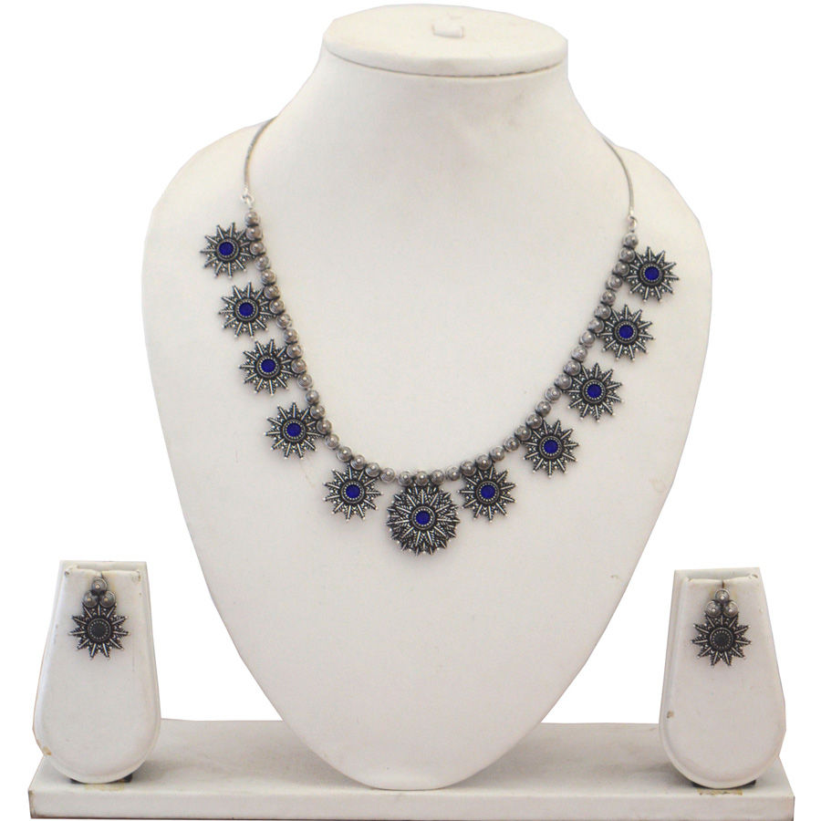 Blue color Brass metal Necklace : 1644409