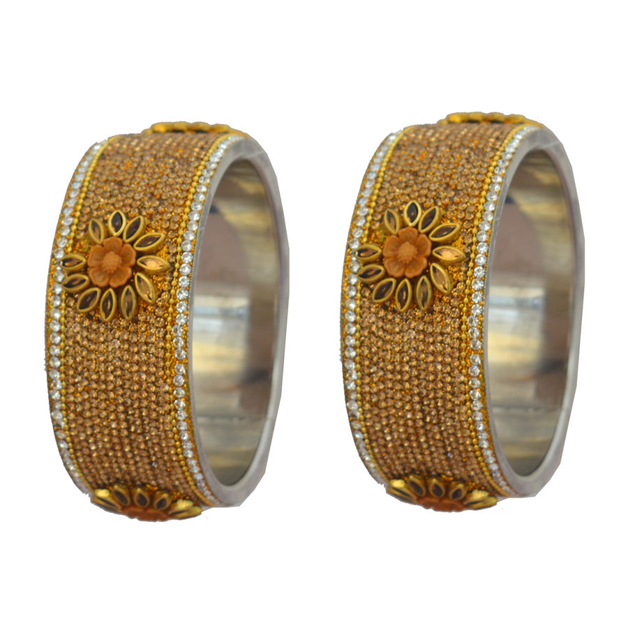 Gold color Brass metal Bangles : 1644641
