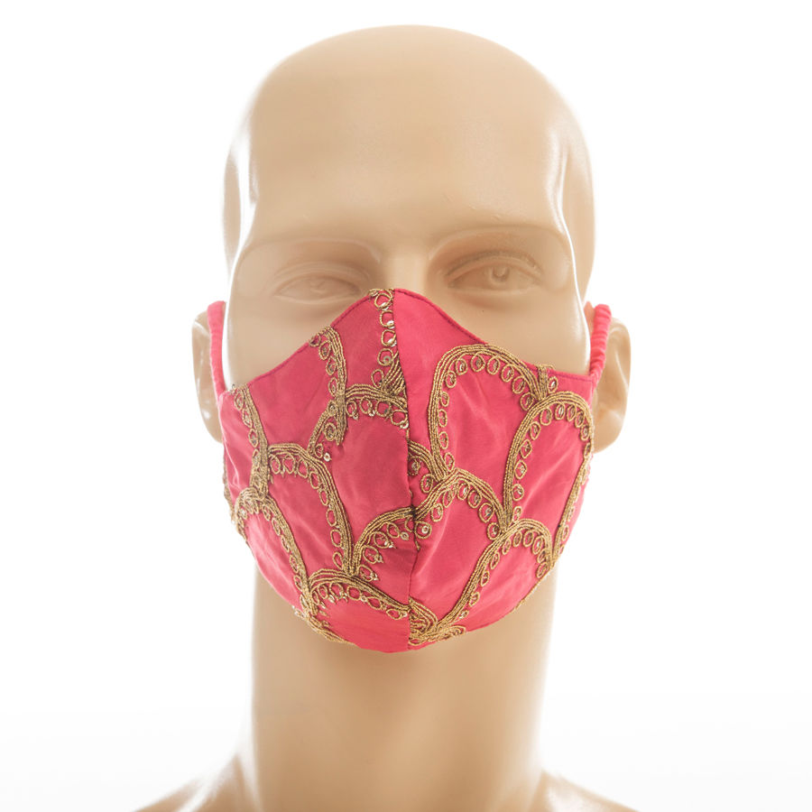 Casual Pink and Majenta color Cotton fabric Cloth Mask : 1652562