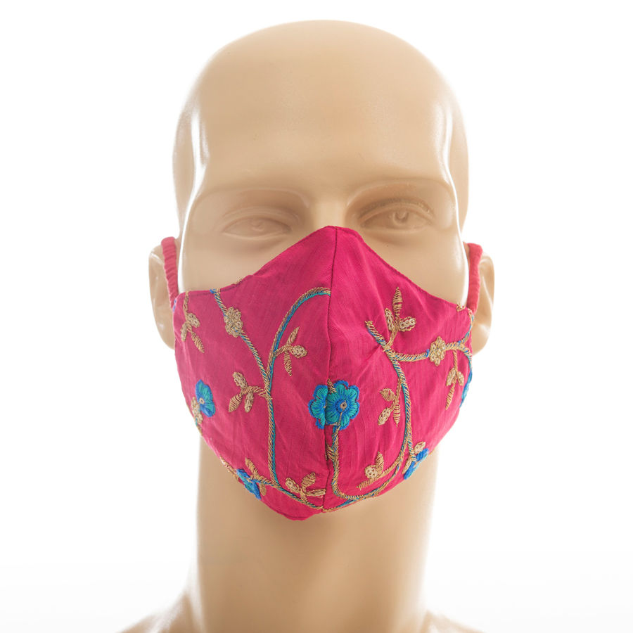 Casual Pink and Majenta color Cotton fabric Cloth Mask : 1652563
