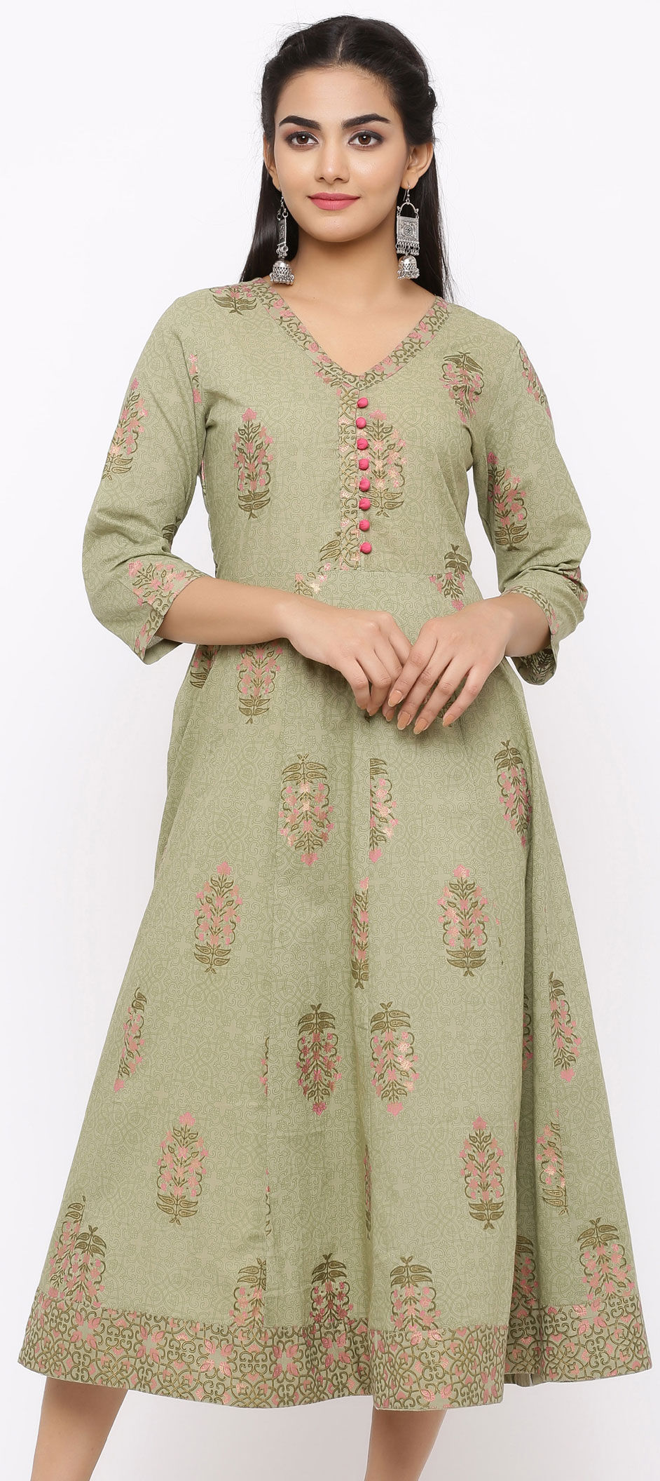 Casual Green color Cotton fabric Kurti : 1662545