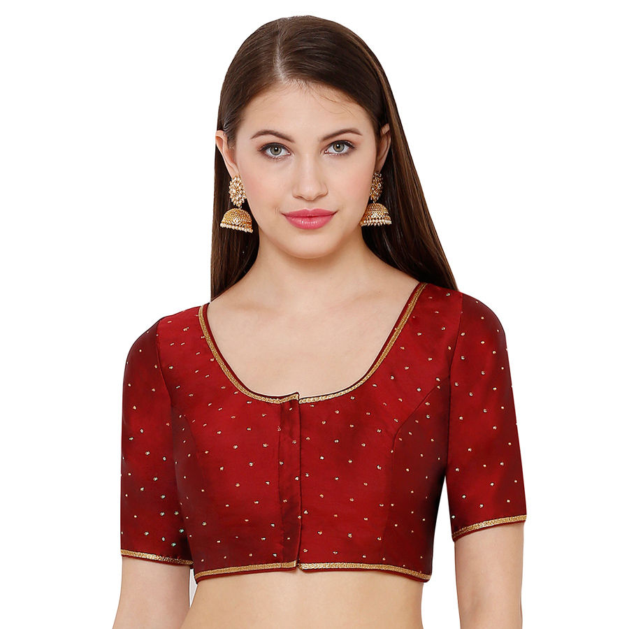 Red and Maroon color Blended fabric Blouse : 1663840