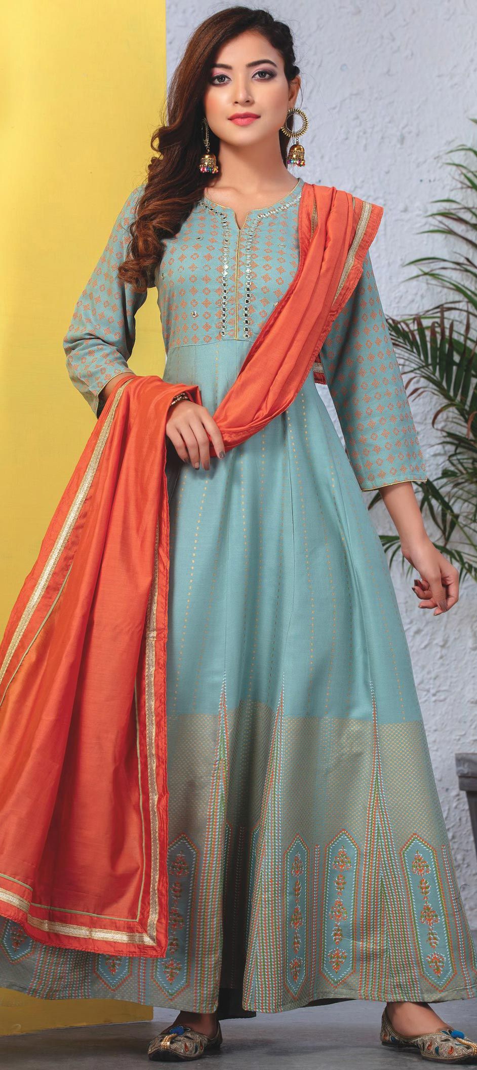 Party Wear Blue color Malmal fabric Kurti : 1665981