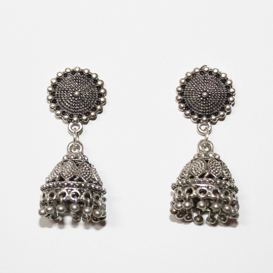 Oxidized Silver color Metal Alloy metal Earrings : 1682953