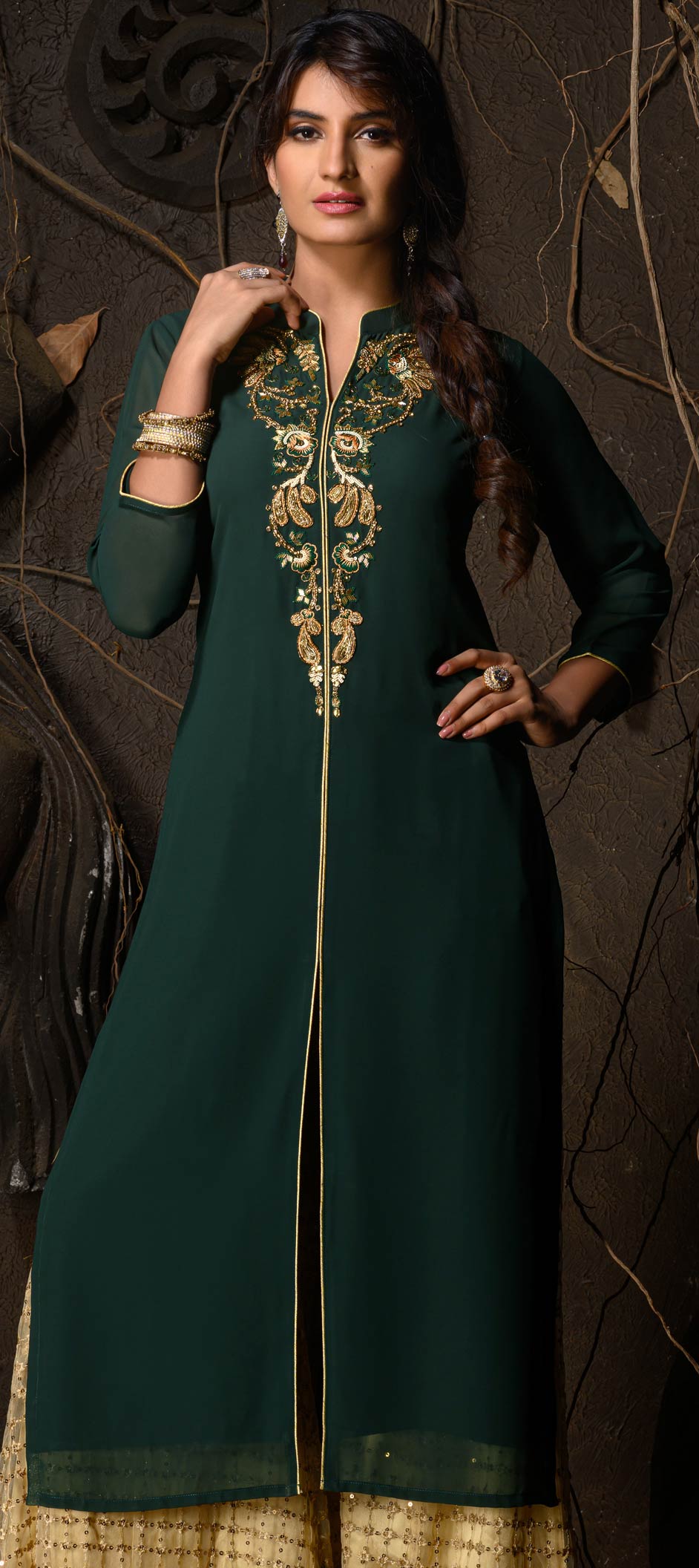 Party Wear Green color Georgette fabric Kurti : 1687300