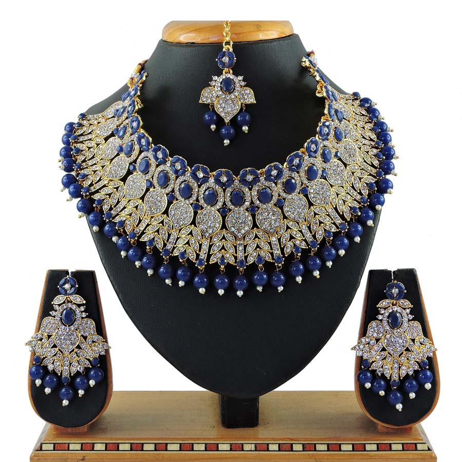 Blue color Metal Alloy metal Necklace : 1688572
