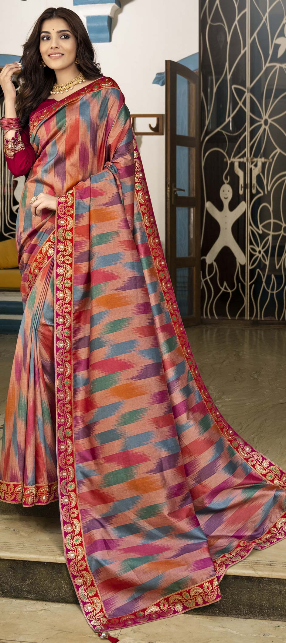 Casual, Traditional Multicolor color Art Silk, Silk fabric Saree : 1697700