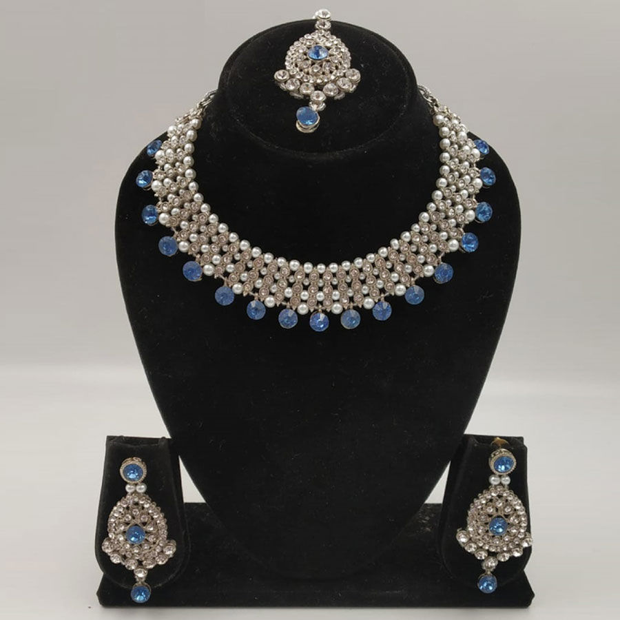 Blue color Metal Alloy metal Necklace : 1701710