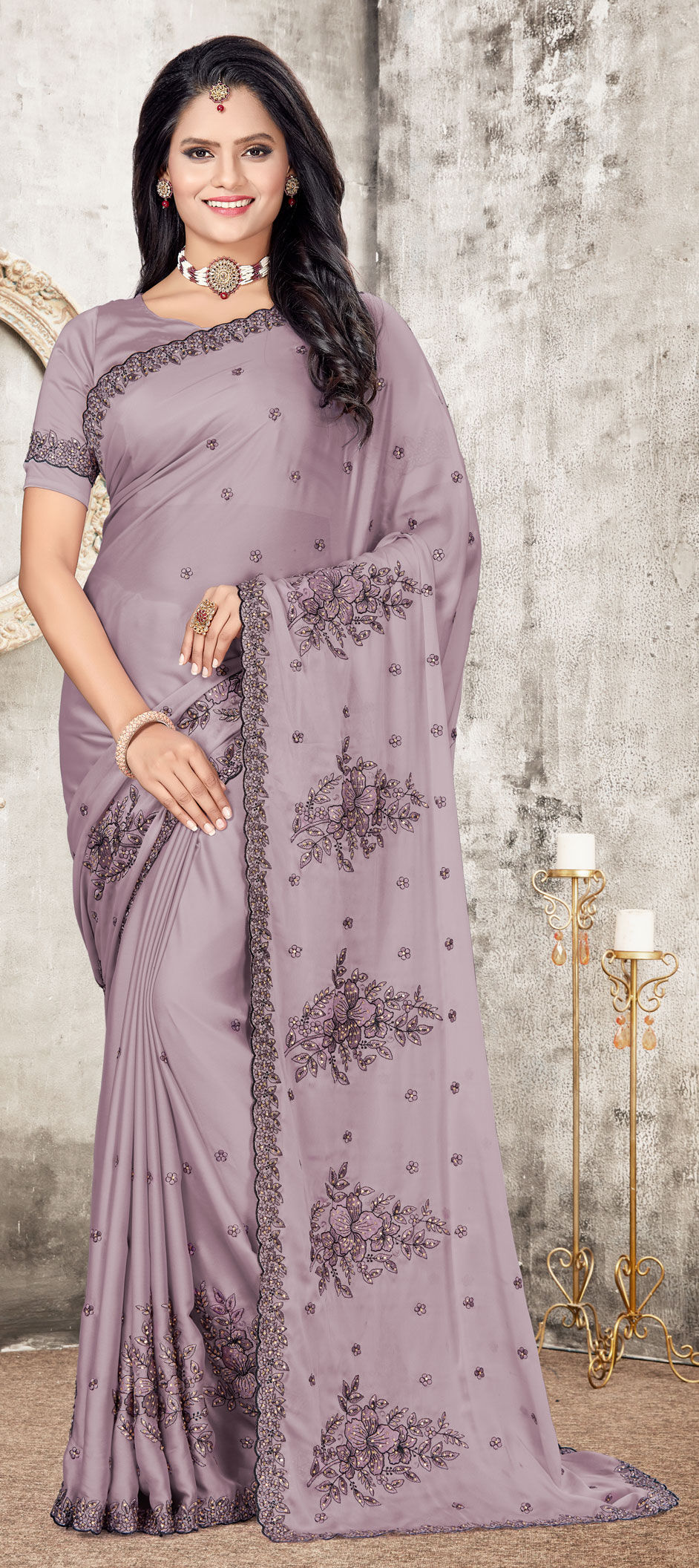 Traditional Purple and Violet color Art Silk, Silk fabric Saree : 1704313