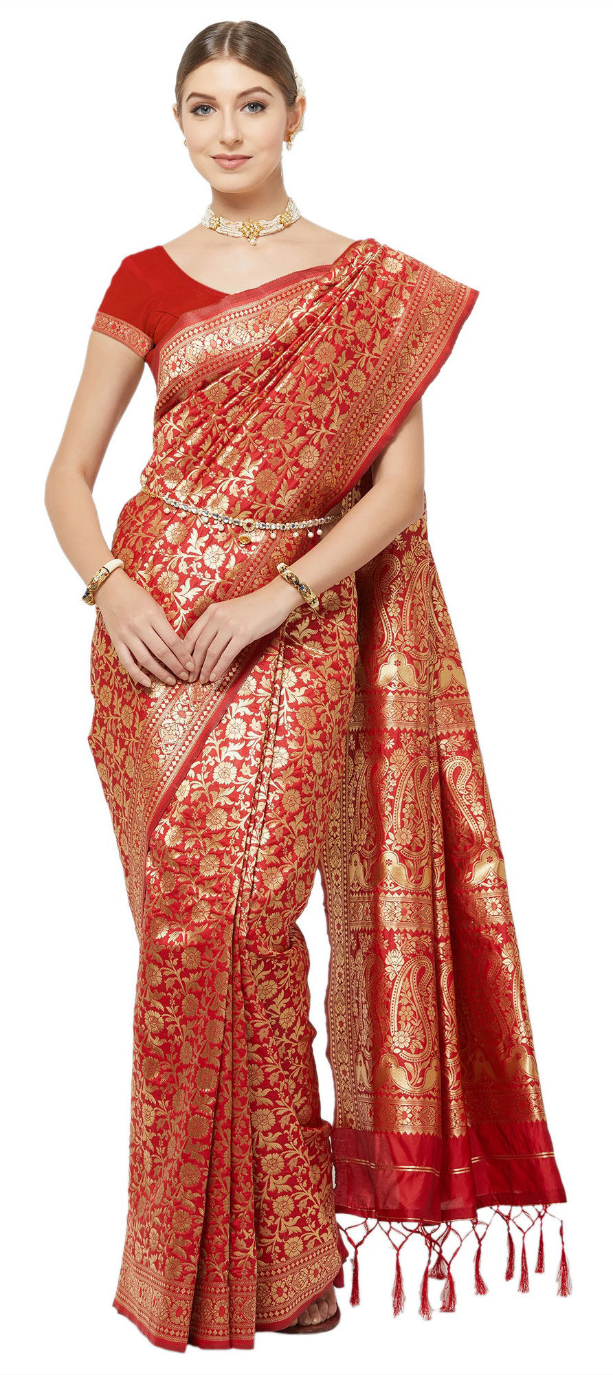 Traditional Red and Maroon color Art Silk, Silk fabric Saree : 1712339