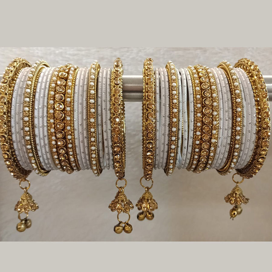 White and Off White color Metal Alloy metal Bangles : 1712795