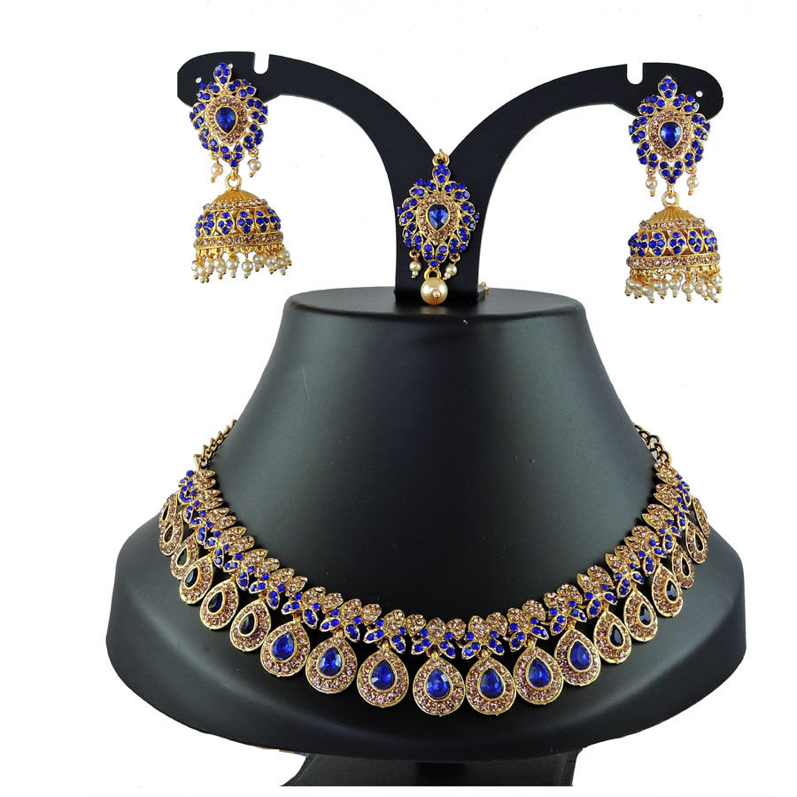 Blue color Metal Alloy metal Necklace : 1722277